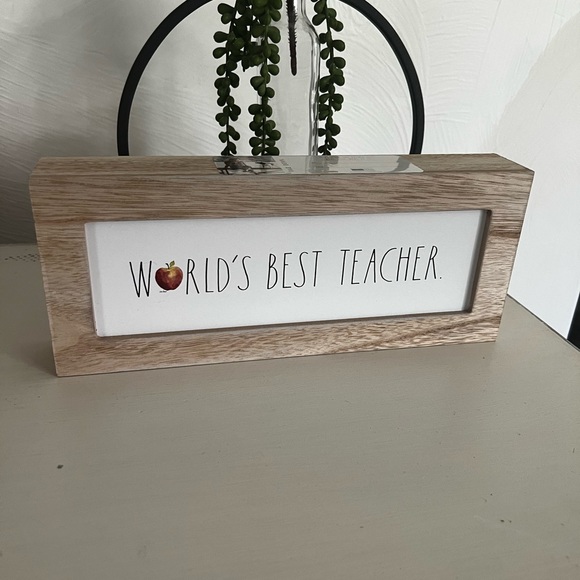 Rae Dunn | Accessories | Rae Dunn Worlds Best Teacher Sign | Poshmark